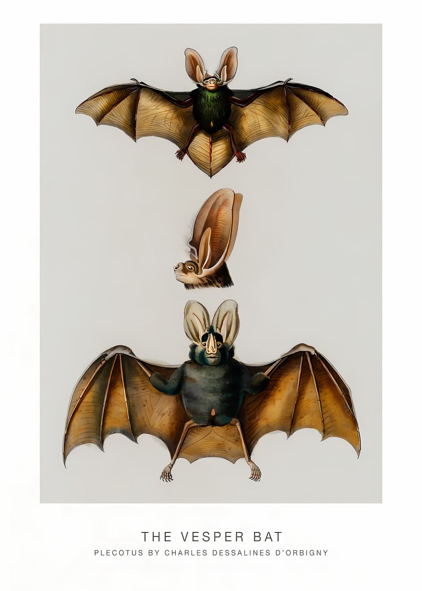'The Vesper Bat' Poster, picture, metal print, paint by Awesome Famous ...