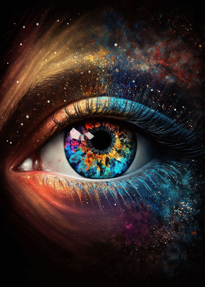 'Colorful Cosmic Eye' Poster, picture, metal print, paint by Cybronauts ...