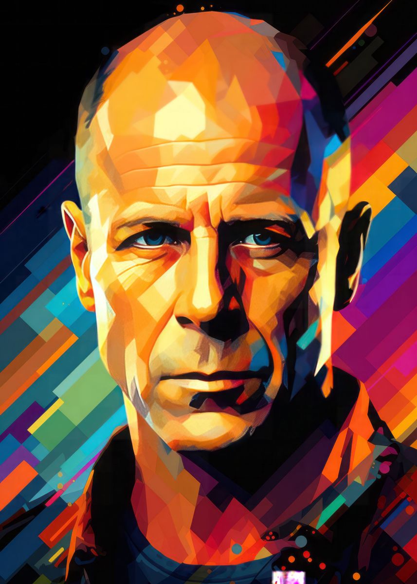 'Bruce Willis' Poster, picture, metal print, paint by Graphics GC ...