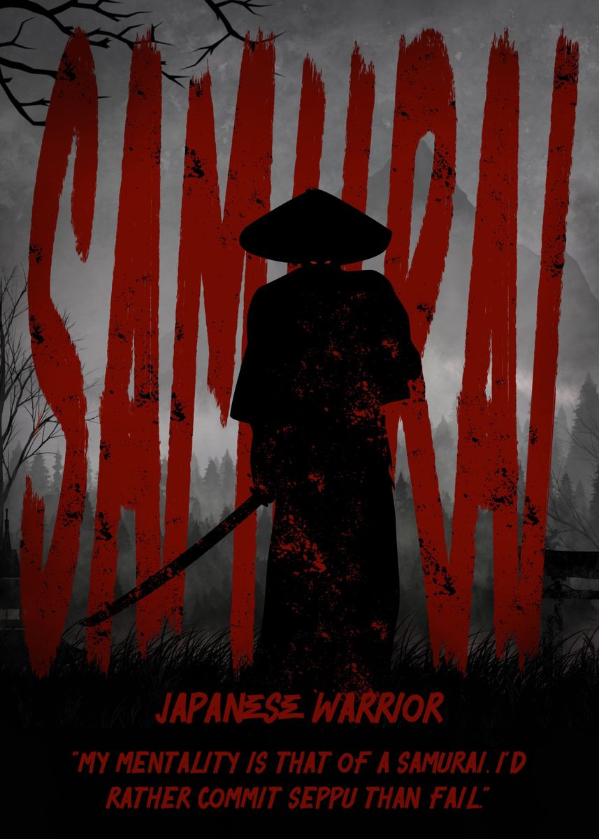 'Japanesw samurai warrior' Poster, picture, metal print, paint by ...