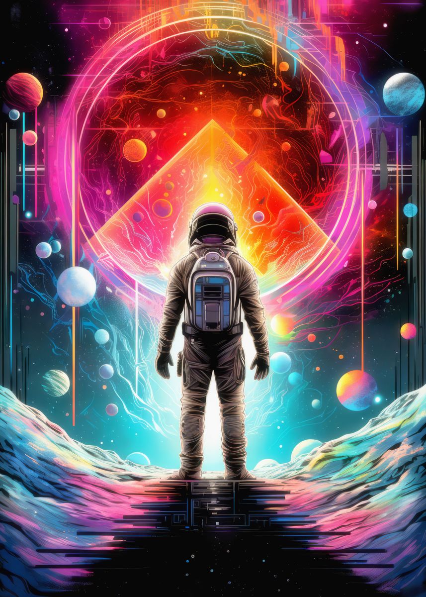 'Space Time Traveler ' Poster, picture, metal print, paint by Craig ...