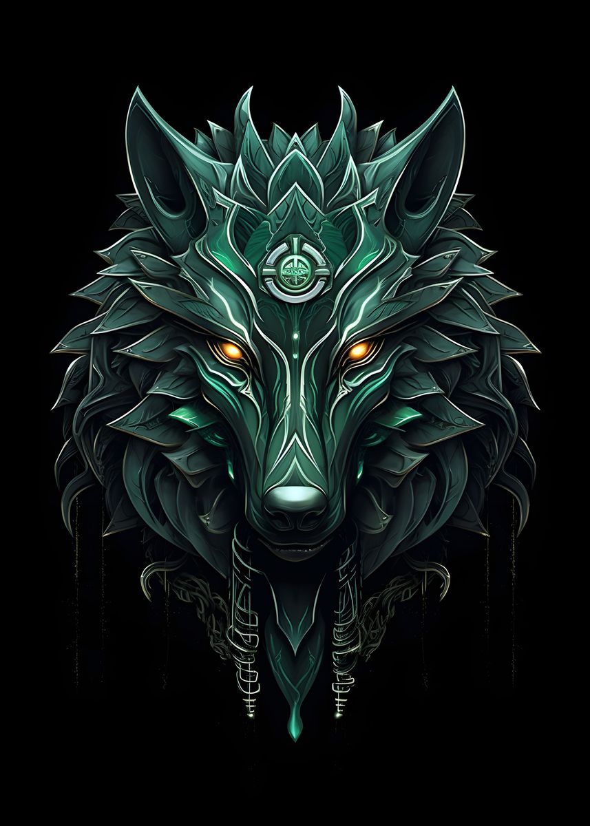 'Rune Wolf' Poster, picture, metal print, paint by Olaffskater | Displate