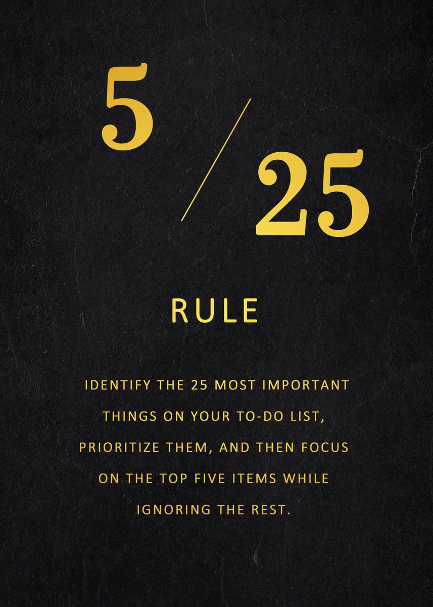 '5 25 rule vintage' Poster, picture, metal print, paint by Definition ...
