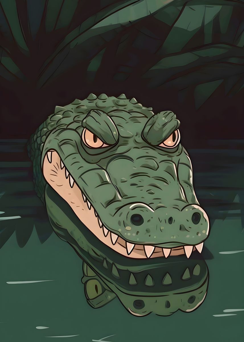 'crocodile head' Poster, picture, metal print, paint by pixar icia ...