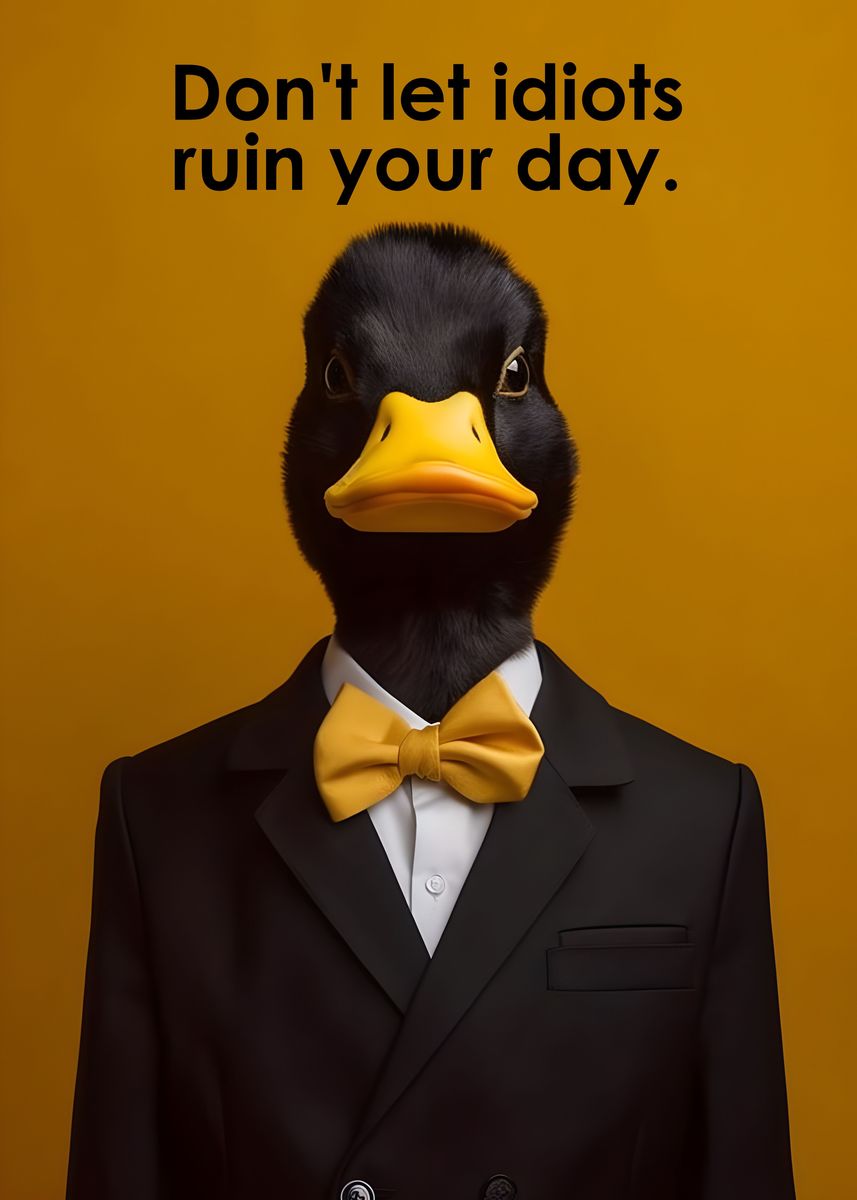 'Duck Dont Let Idiots' Poster, picture, metal print, paint by Lucky ...