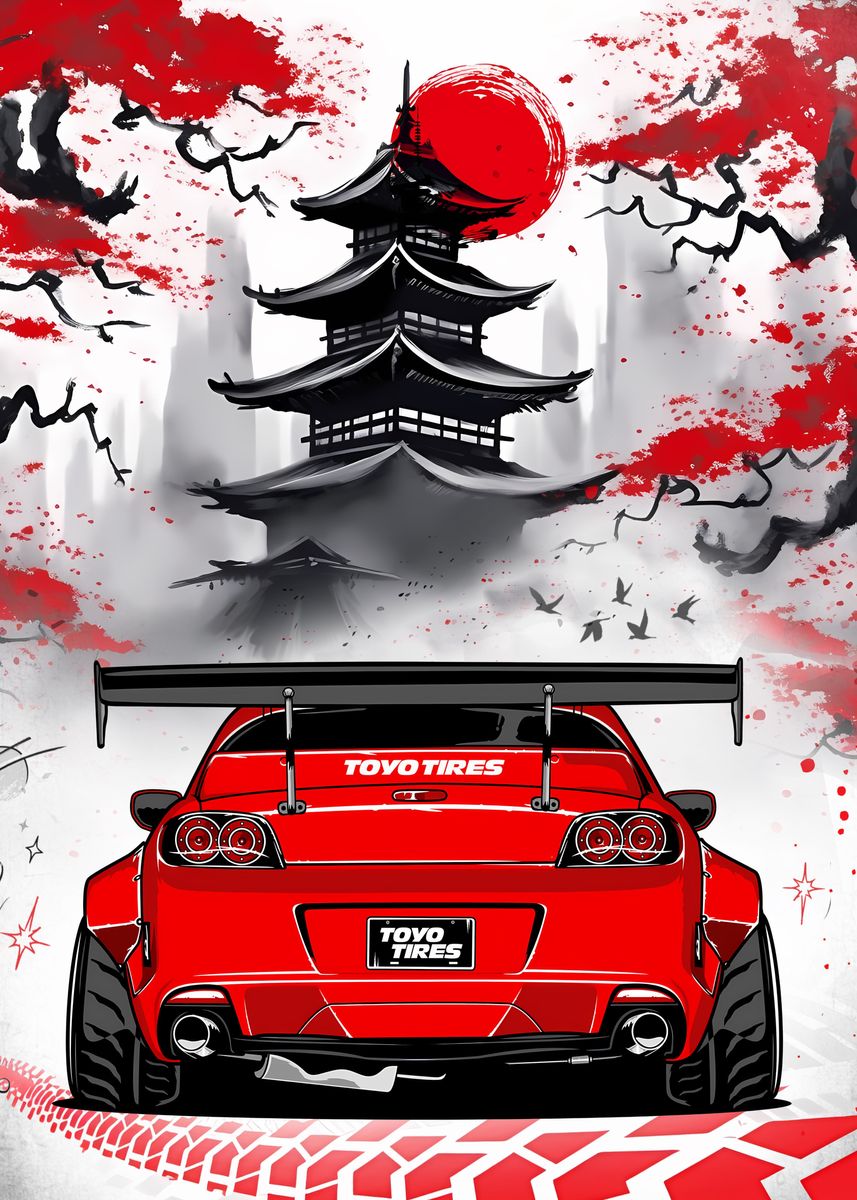 'Mazda JDM' Poster, picture, metal print, paint by ALEX SHINDER | Displate