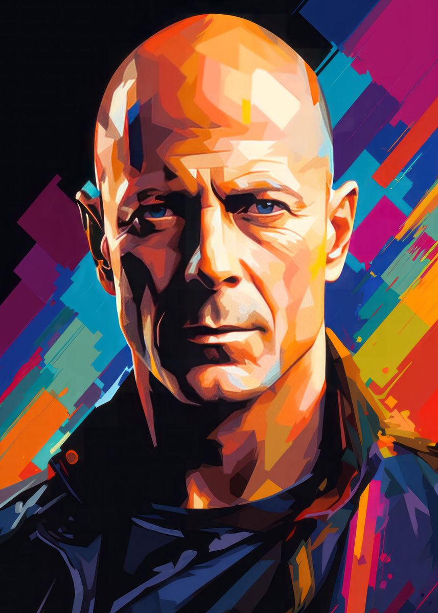 'Bruce Willis' Poster, picture, metal print, paint by Graphics GC ...