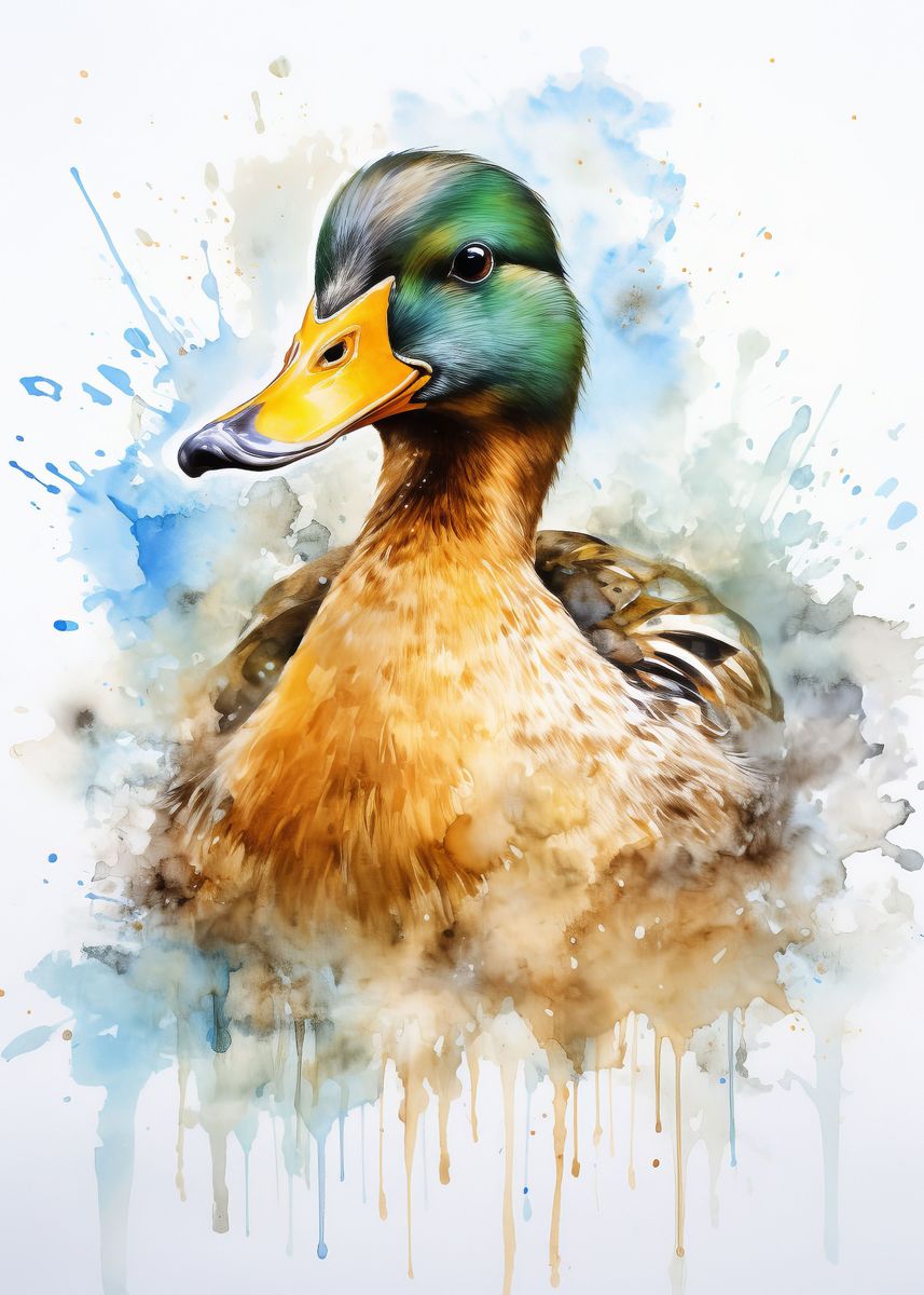 'Duck Color' Poster, picture, metal print, paint by Alisson | Displate