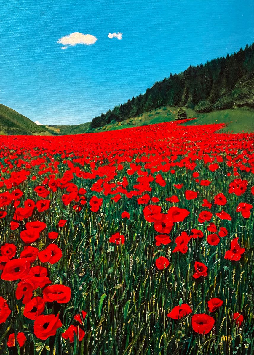 'Poppies' Poster, picture, metal print, paint by Matthew Holden Bates ...