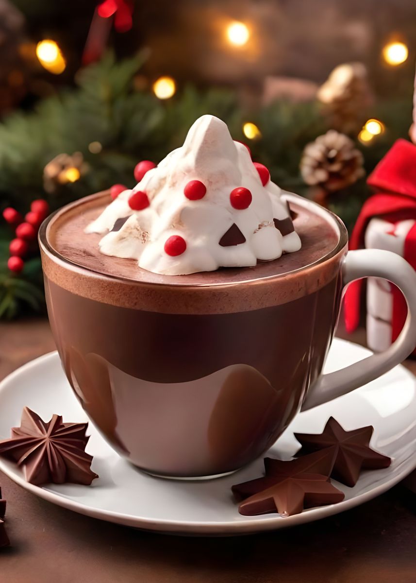 'Christmas Hot Chocolate' Poster, picture, metal print, paint by LUNOME ...
