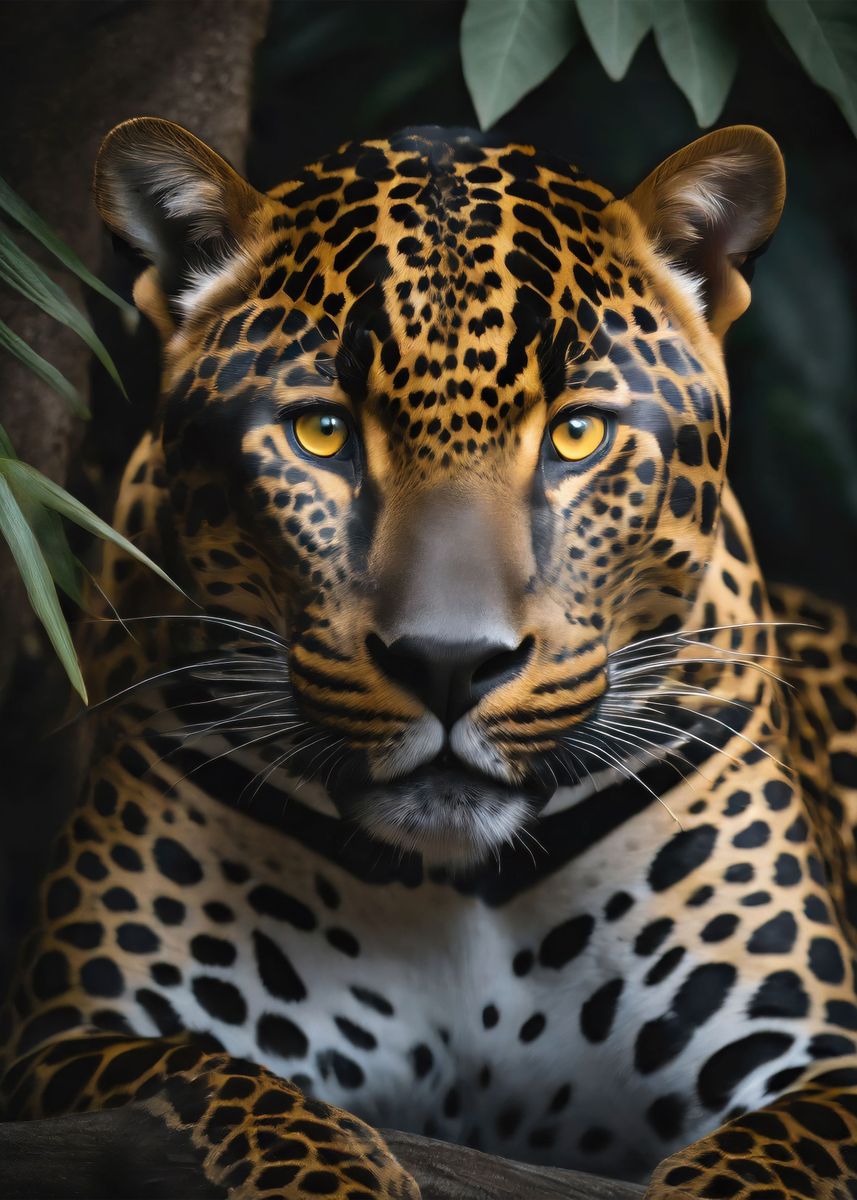 'Painted Leopard Portrait' Poster, picture, metal print, paint by ...