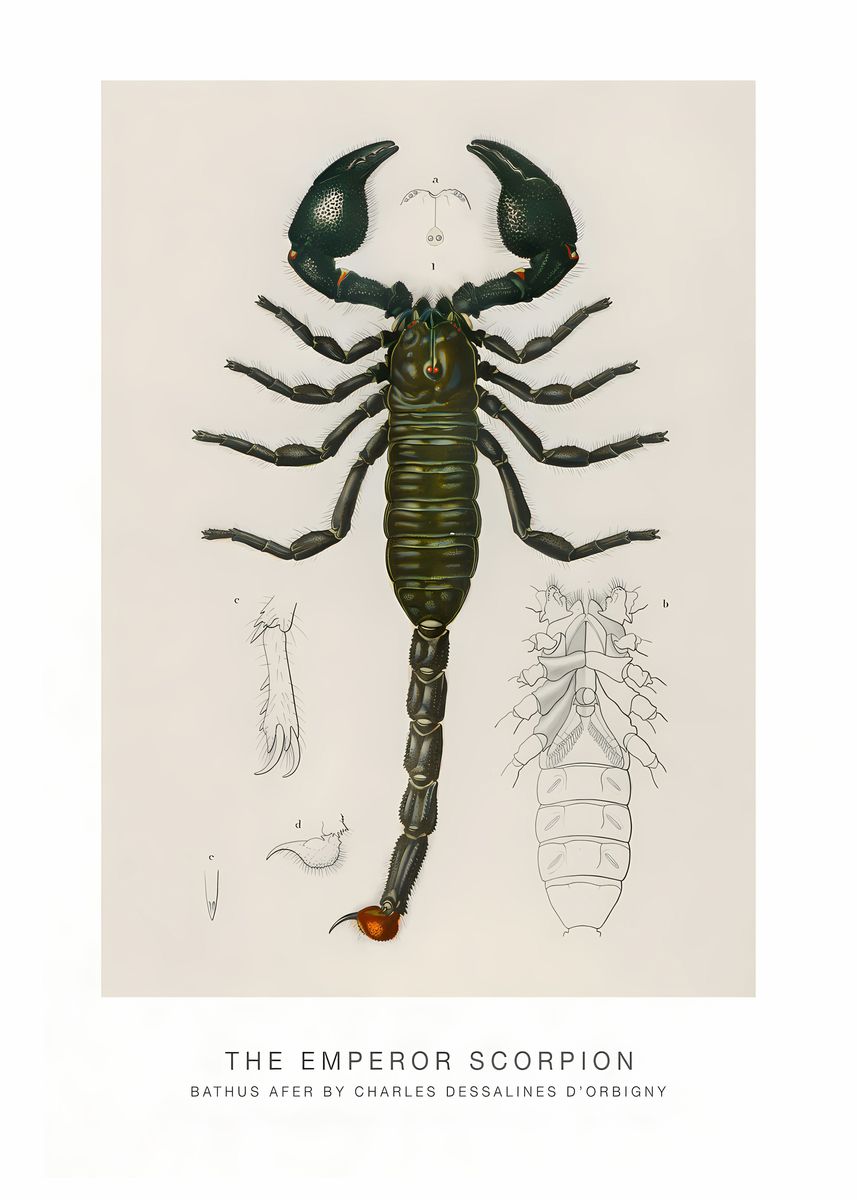 'The Emperor Scorpion' Poster, picture, metal print, paint by Awesome ...