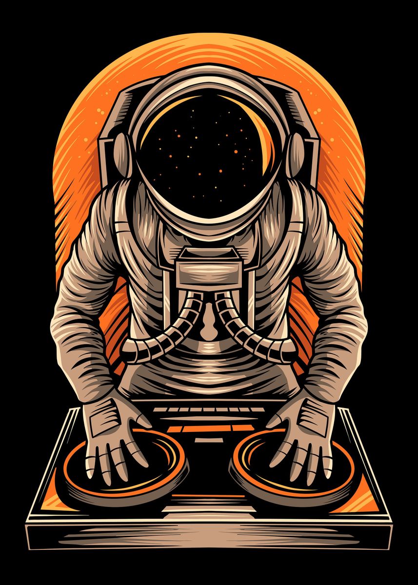 'Astronaut DJ' Poster, picture, metal print, paint by Deni Firkins ...