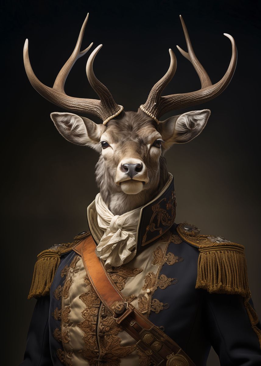 'Regal Stag Commander' Poster, picture, metal print, paint by Notorious ...