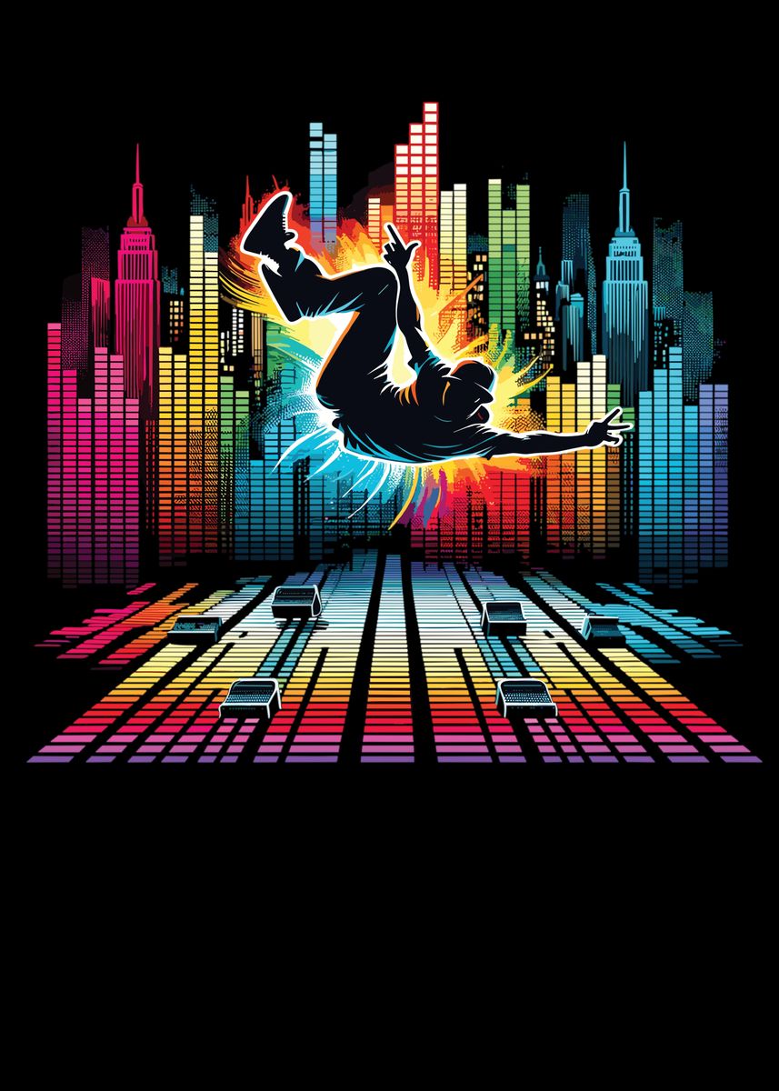 'Breakdance Break Dancer' Poster, picture, metal print, paint by ZS C O ...