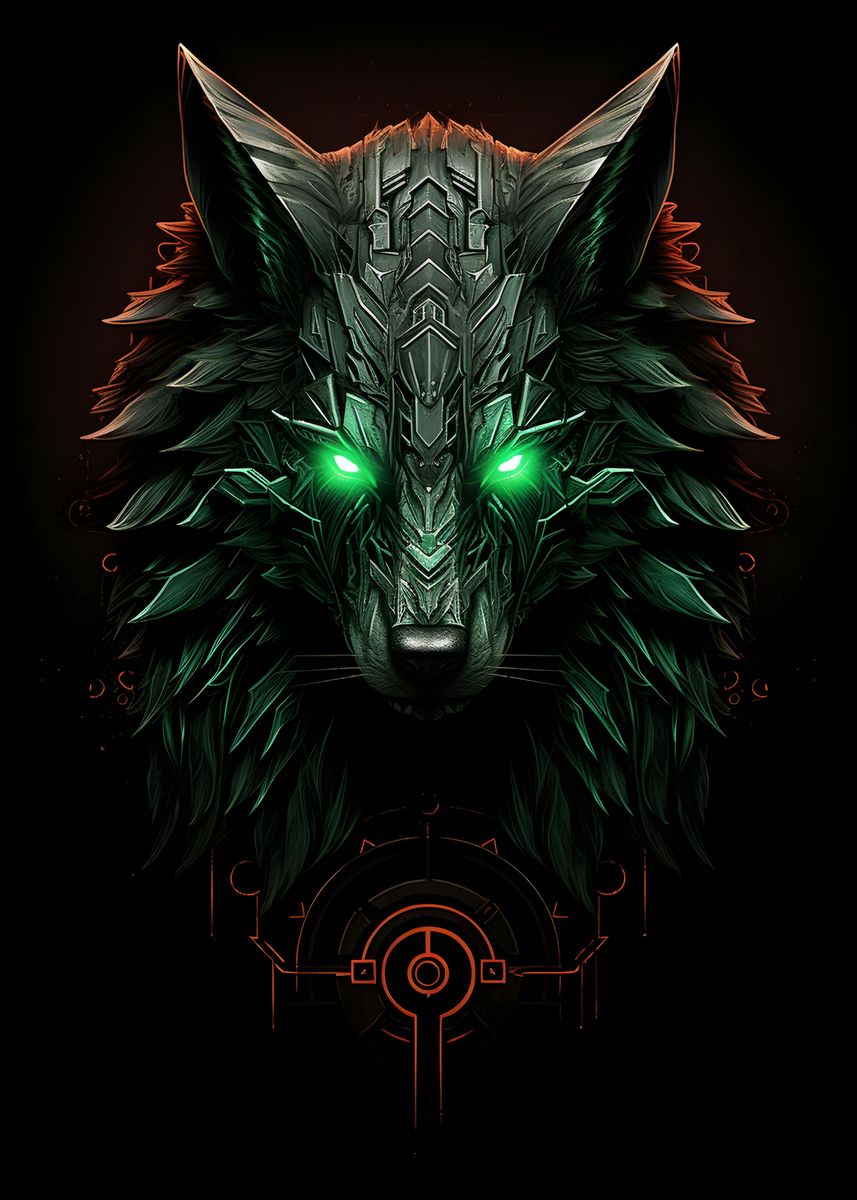 'Dedicated Wolf Face' Poster, picture, metal print, paint by ...