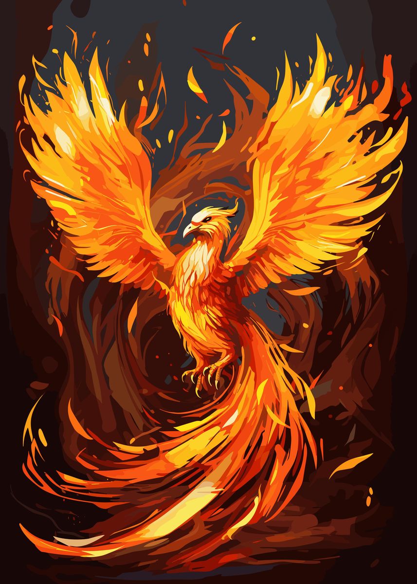 'Phoenix Magical' Poster, picture, metal print, paint by Mesh | Displate