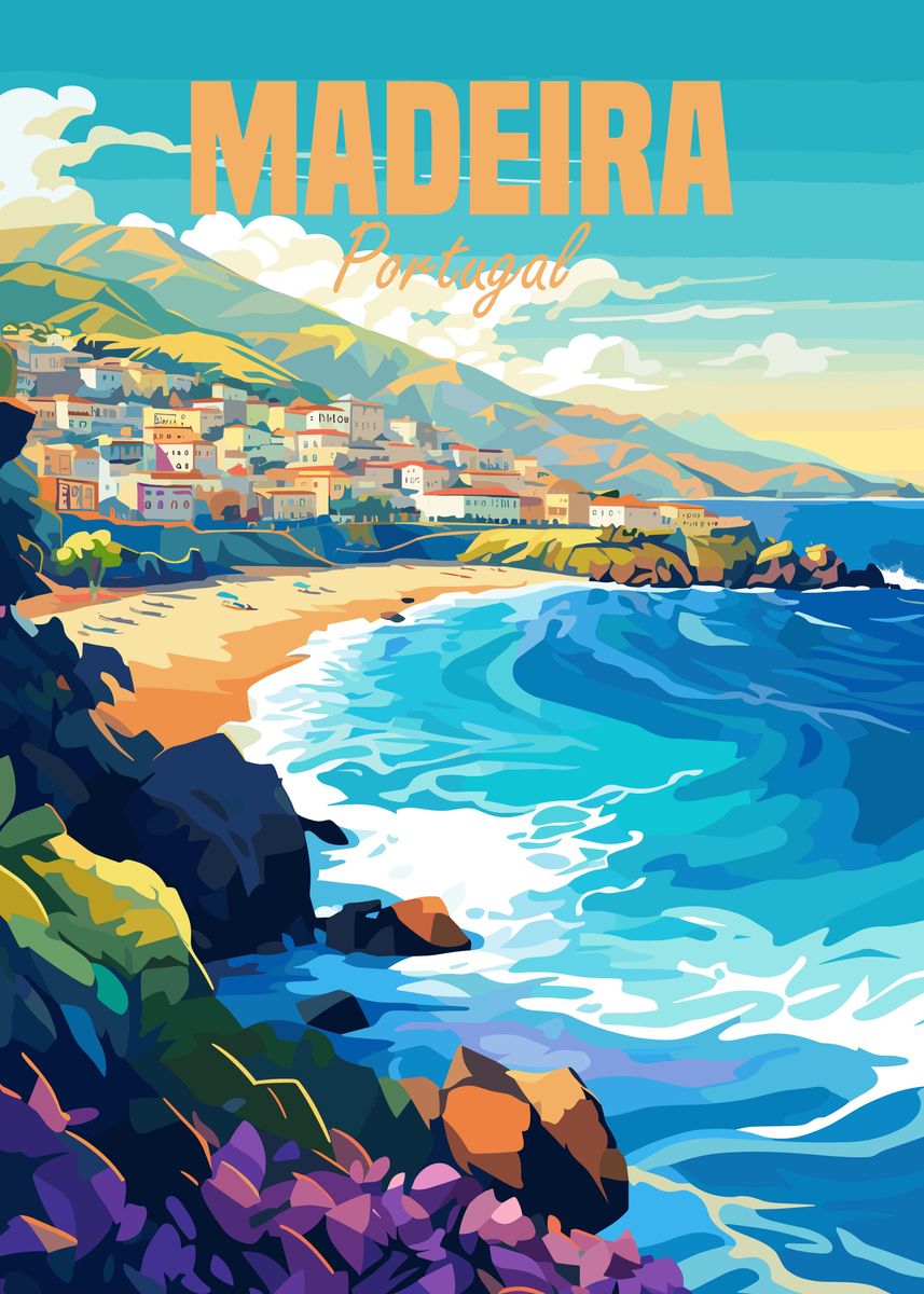'Madeira Portugal Coast' Poster, picture, metal print, paint by Mesh ...