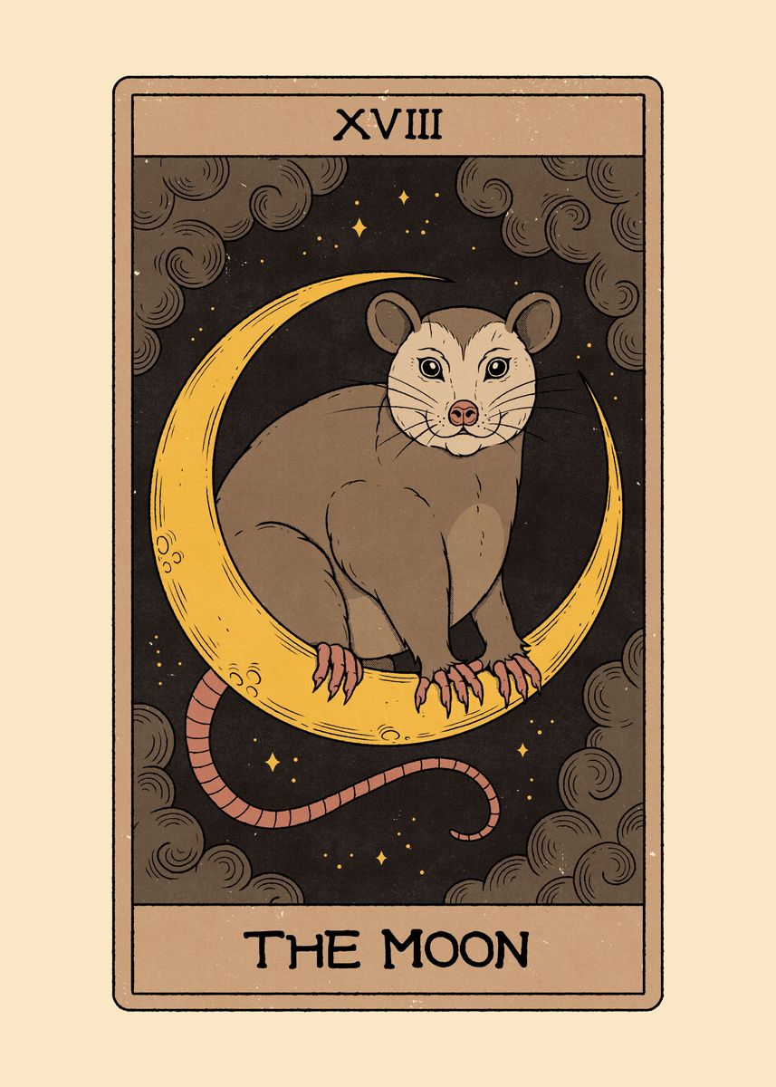 'The Moon Possum Tarot' Poster, picture, metal print, paint by Thiago ...