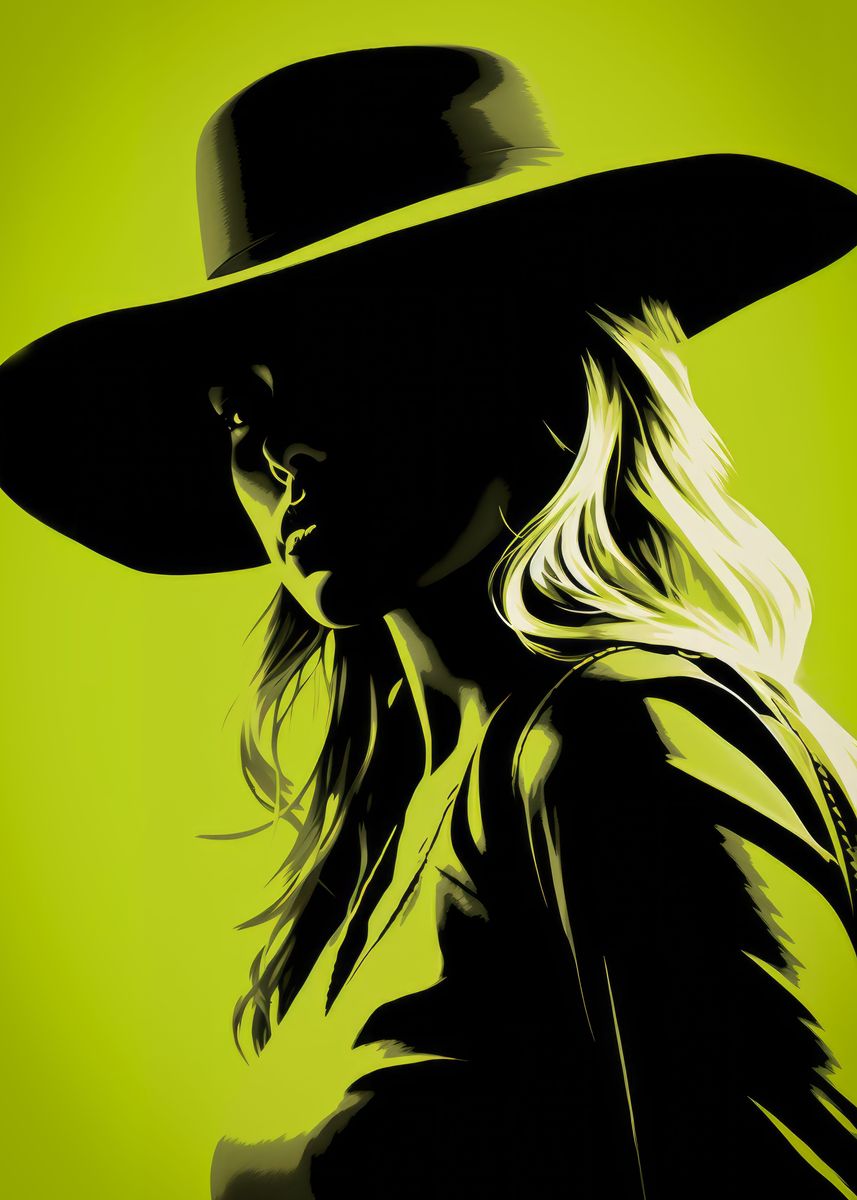 'Green Western' Poster, picture, metal print, paint by Retro Neon ...