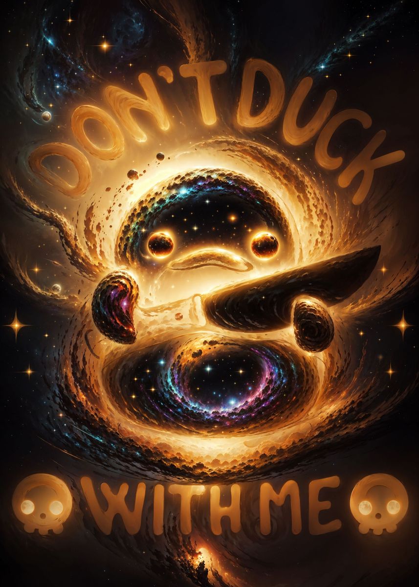 'Dont Duck With Me Space' Poster, picture, metal print, paint by DervlexArt | Displate