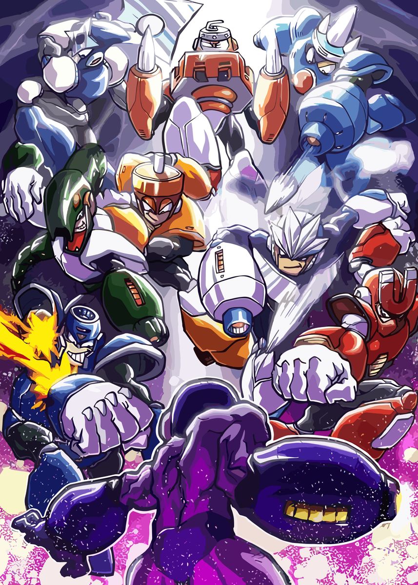 'Megaman 10 anime' Poster, picture, metal print, paint by MYKIDOARTWORK ...