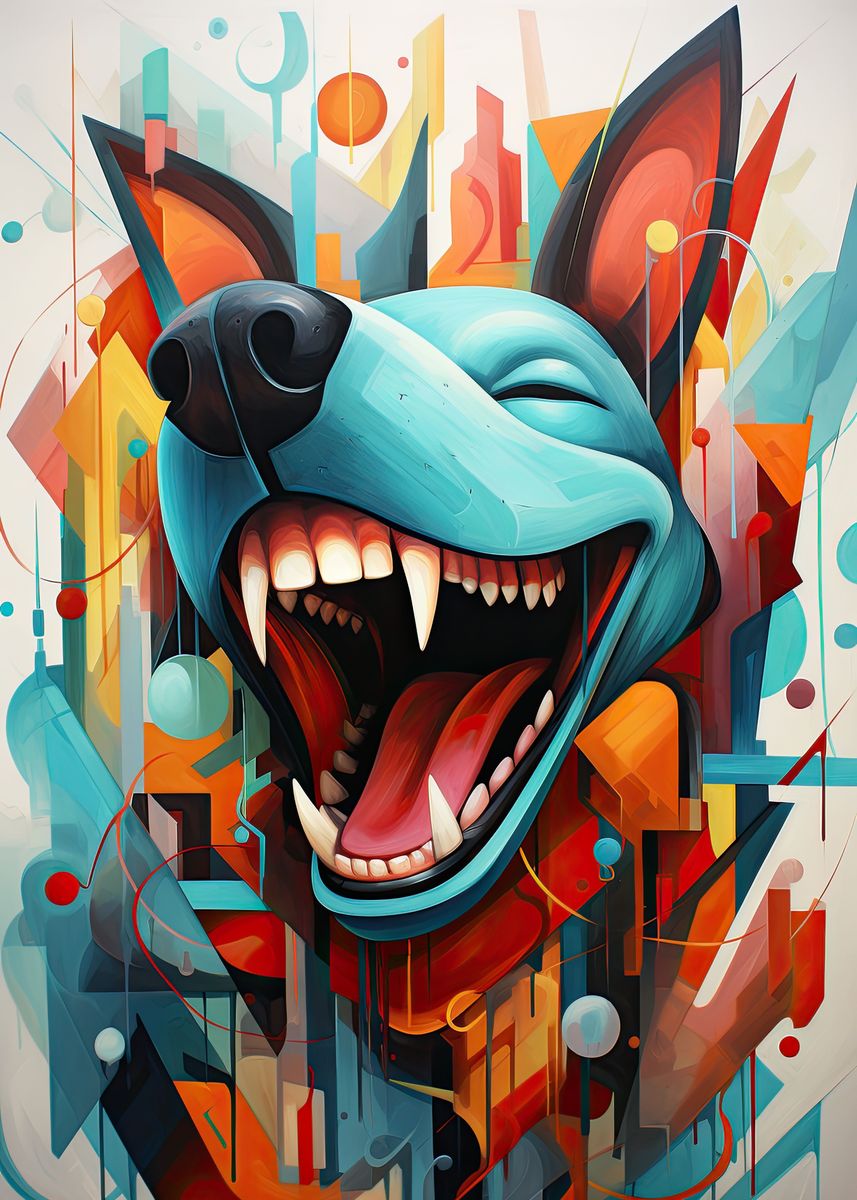 'Laughing Dog' Poster, picture, metal print, paint by Jensen Art Co ...