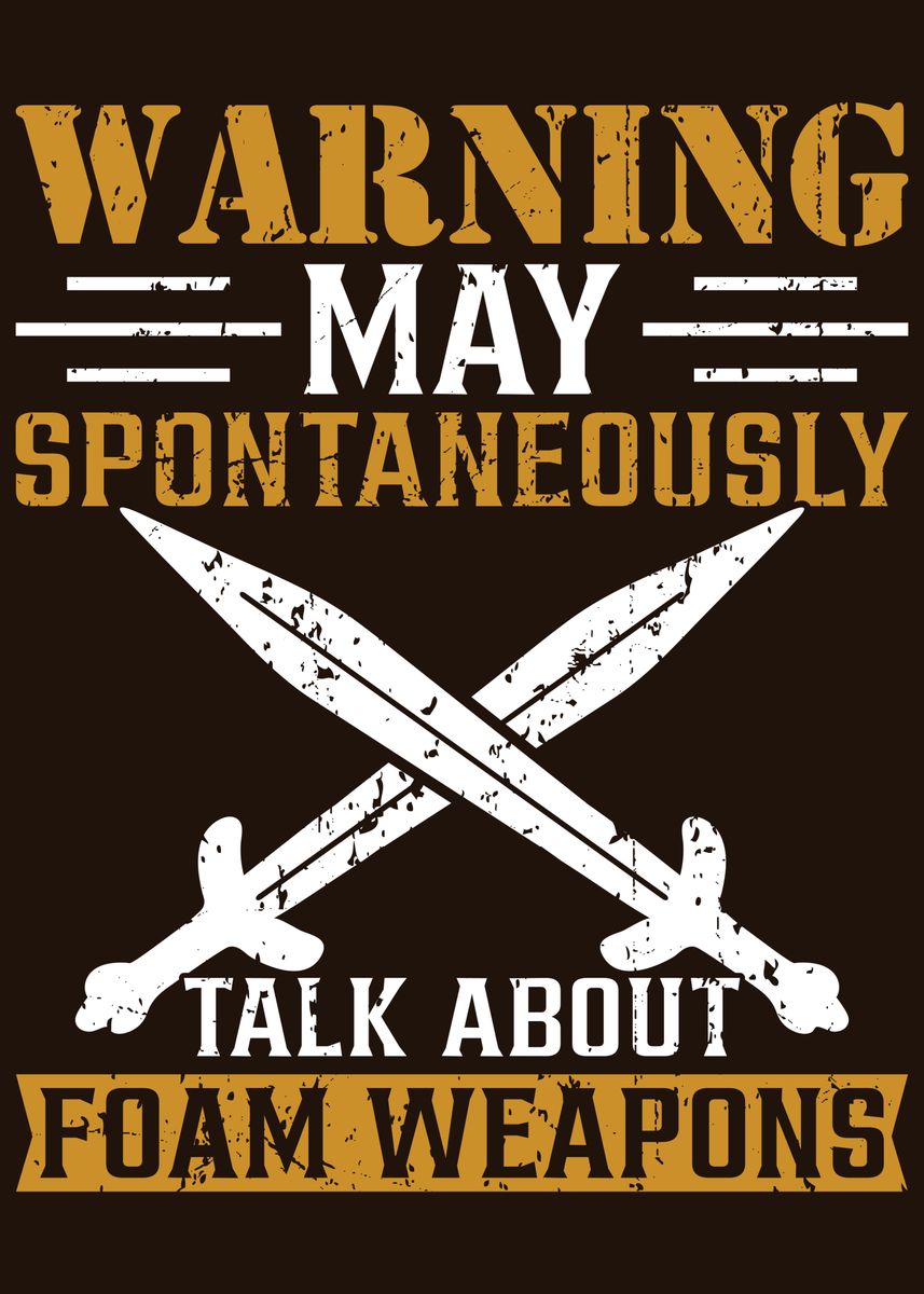 'LARP Foam Weapons Larper' Poster, picture, metal print, paint by ...