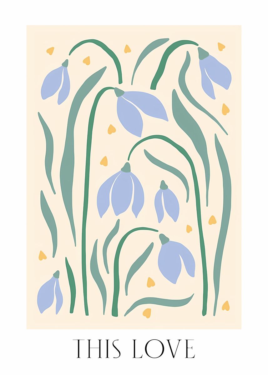 'this love Floral' Poster, picture, metal print, paint by Executive Clubs | Displate