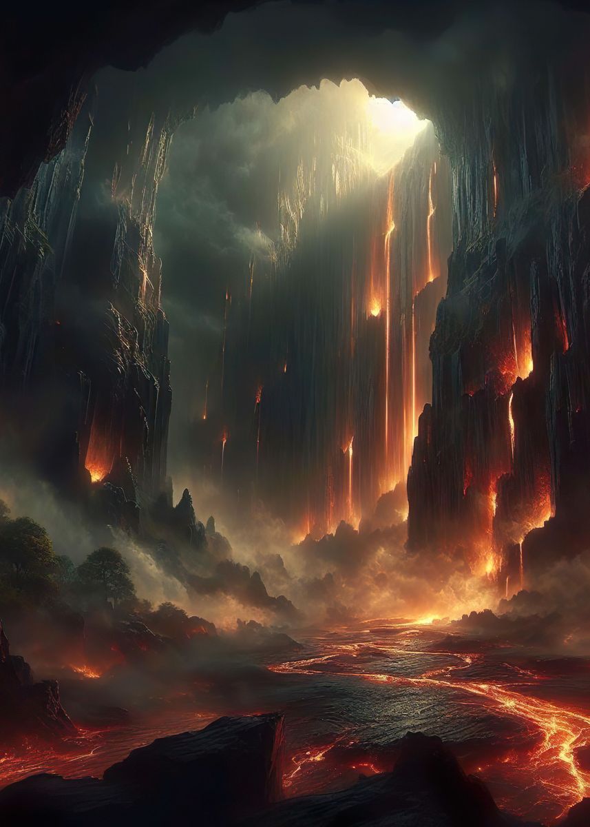 'Muspelheim ' Poster, picture, metal print, paint by Ancjo | Displate