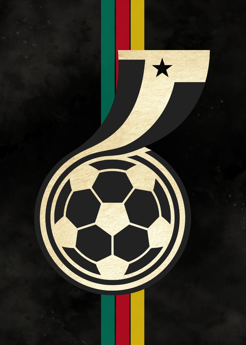 'Ghana national football te' Poster, picture, metal print, paint by ...