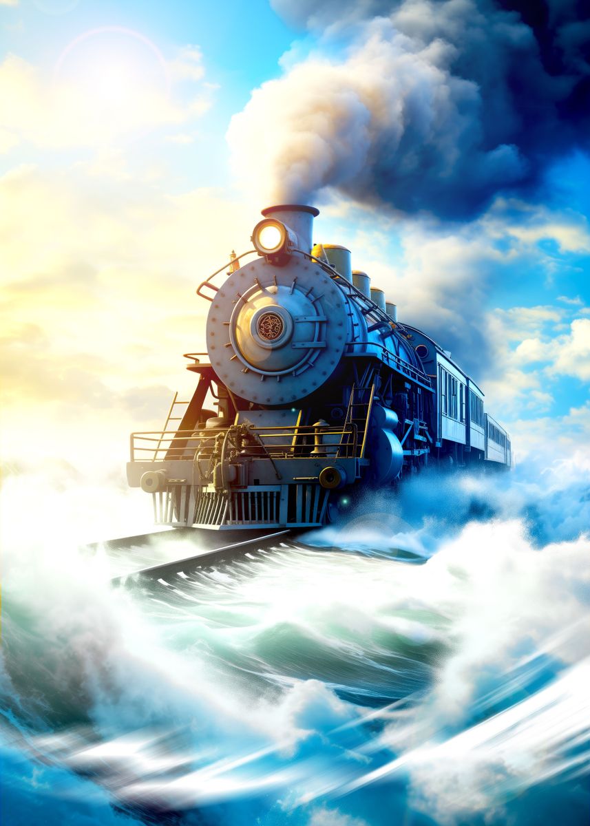 'Sea Train' Poster, picture, metal print, paint by Misbahul Munir ...