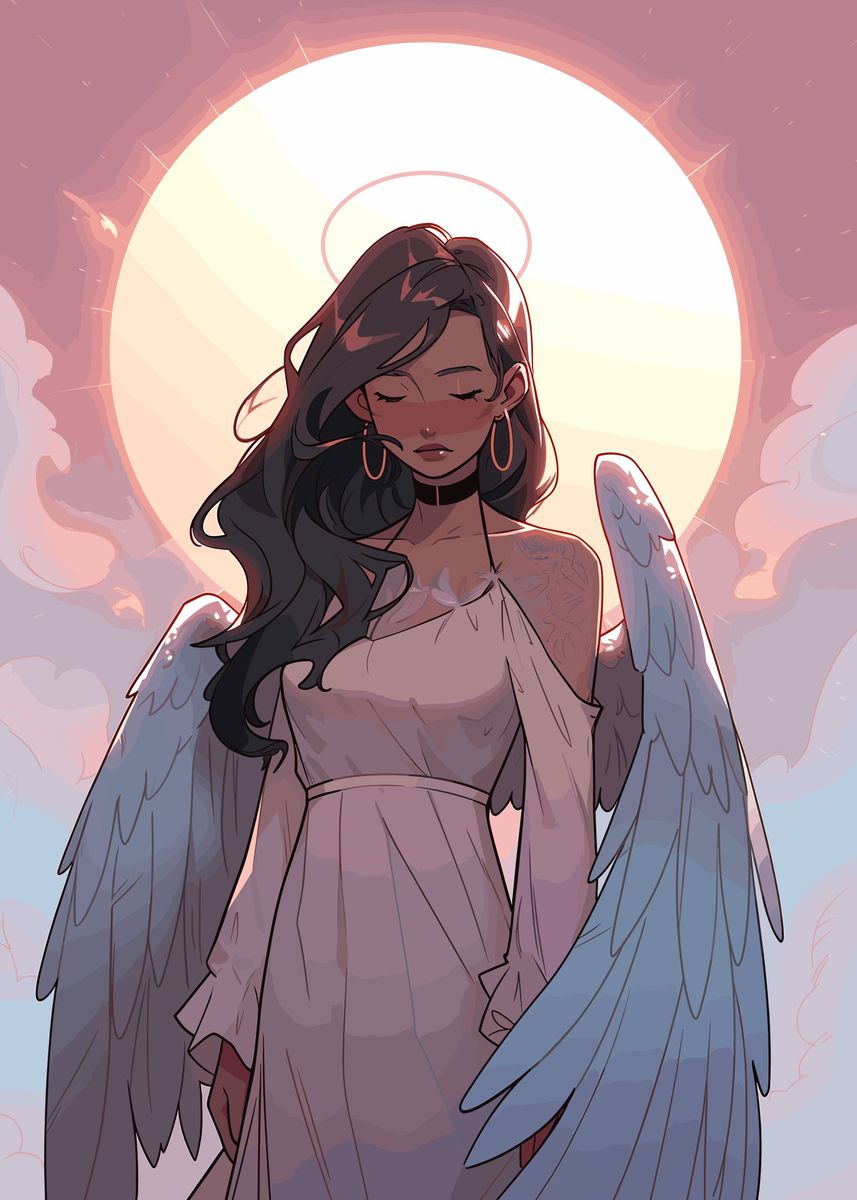 'Angel Girl' Poster, picture, metal print, paint by SuperNova | Displate