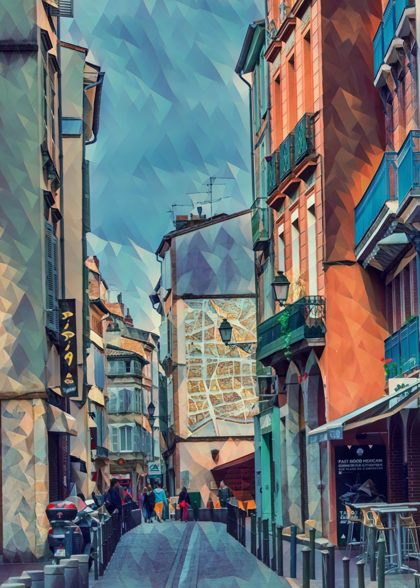 'Little alley in the Carmes' Poster, picture, metal print, paint by ...
