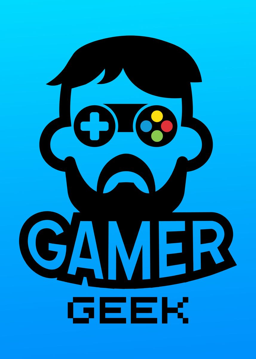 'Gaming Posters Gamer Geek' Poster, picture, metal print, paint by ...