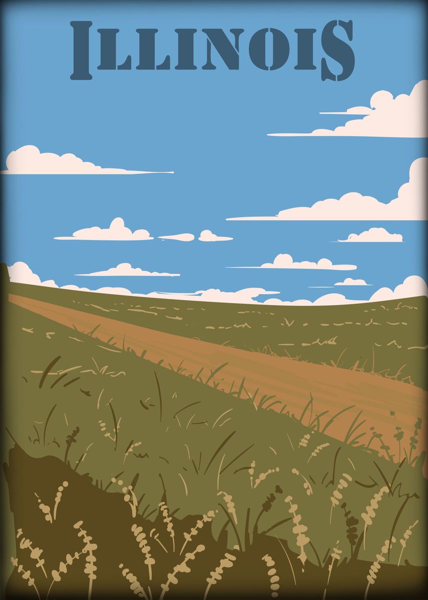 'Illinois' Poster, picture, metal print, paint by Kaye Whitesel | Displate