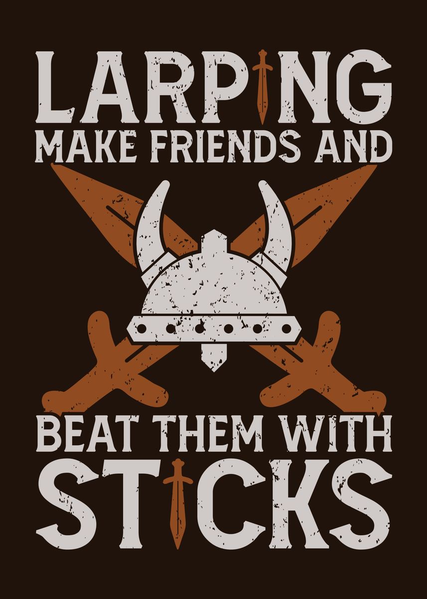 'LARP Funny Larping Quote' Poster, picture, metal print, paint by ...