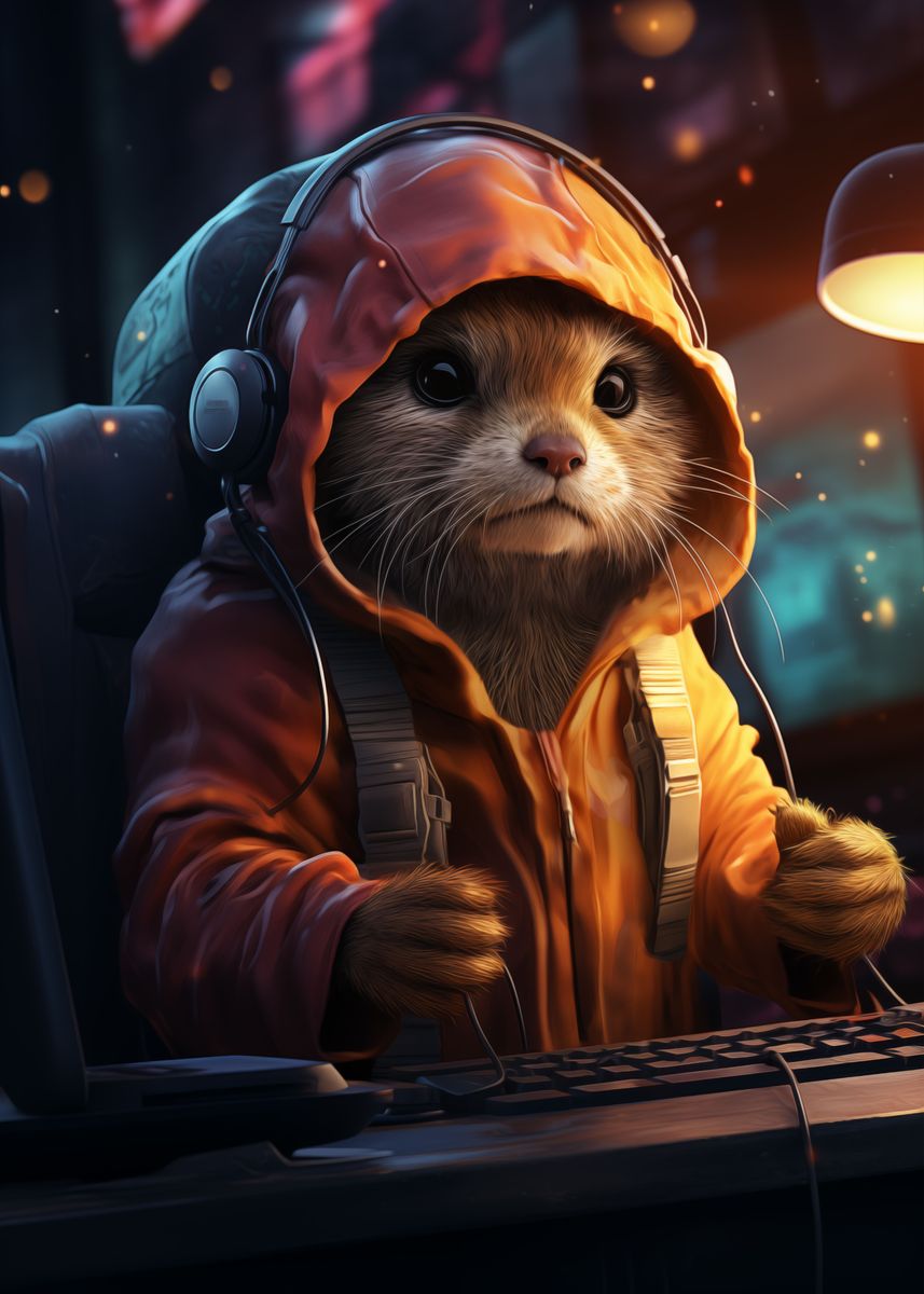 'Gaming Bunny' Poster, picture, metal print, paint by Nerdworld 1 ...