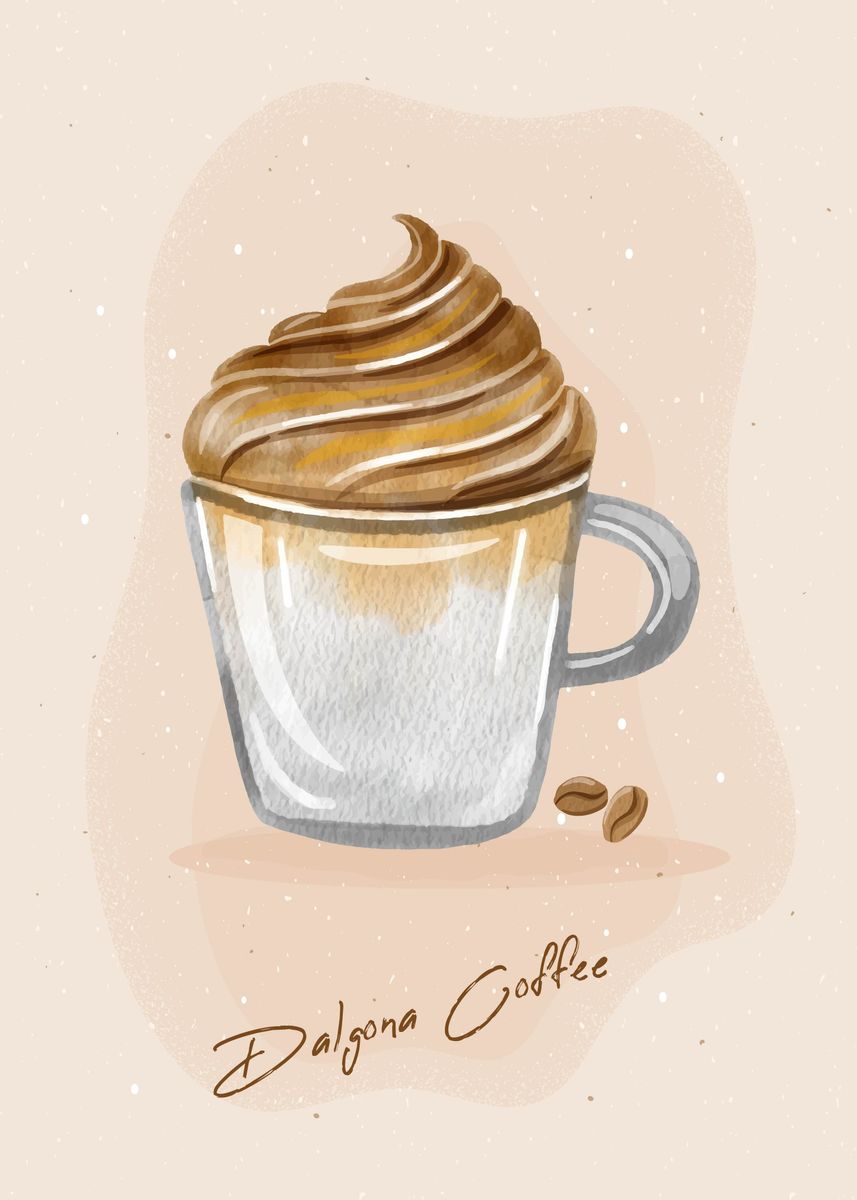 'Dalgona Coffee' Poster, picture, metal print, paint by Lardis Art ...