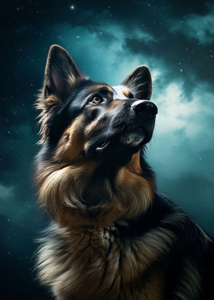 'German Shepherd Dog' Poster, picture, metal print, paint by Alisson ...
