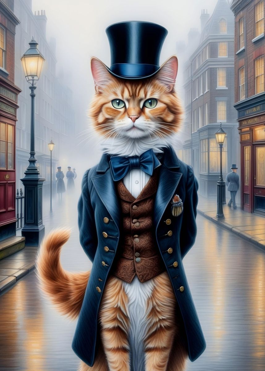 'London Cats No 1' Poster, picture, metal print, paint by KuhlArt ...