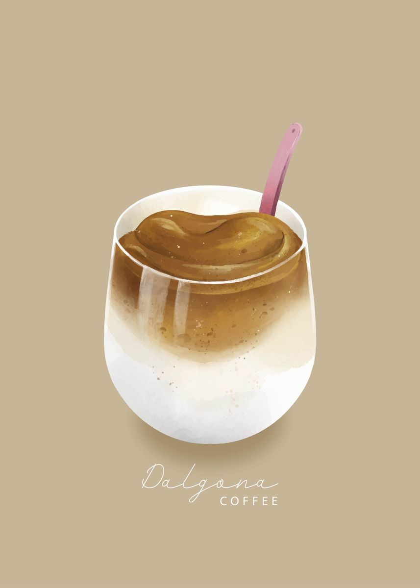 'dalgona coffee' Poster, picture, metal print, paint by Lardis Art ...
