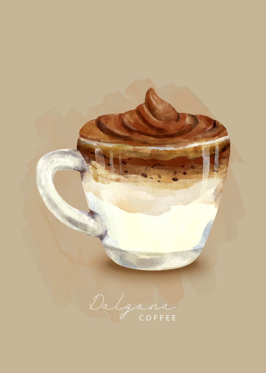 'Dalgona Coffee' Poster, picture, metal print, paint by Lardis Art ...