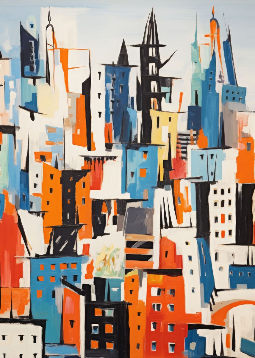 'Abstract City' Poster, picture, metal print, paint by Shaon Khalid ...
