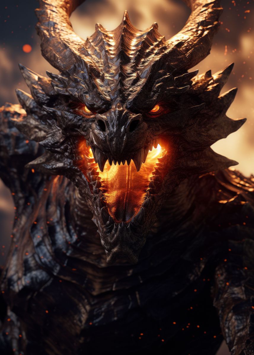 'Dragon' Poster, picture, metal print, paint by Alisson | Displate