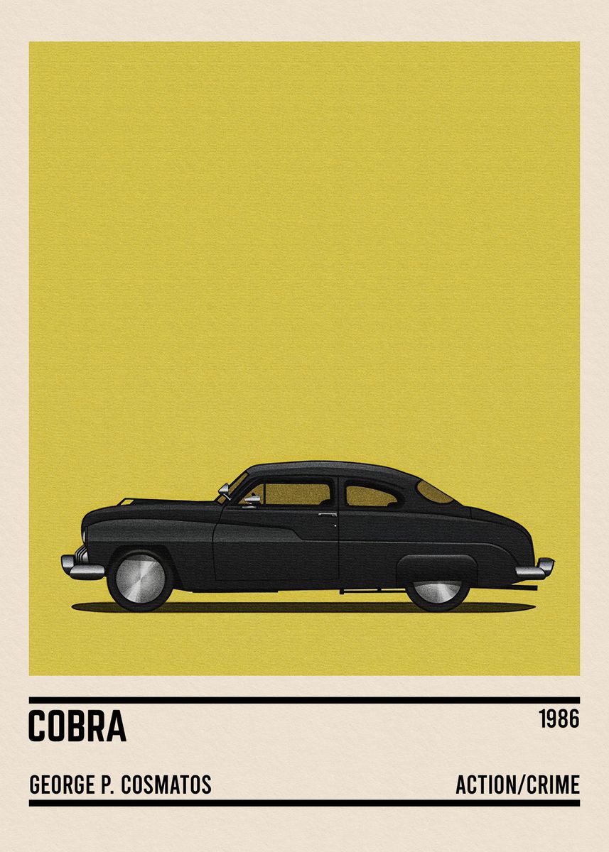 'Cobra movie car' Poster, picture, metal print, paint by Louise Estrada ...