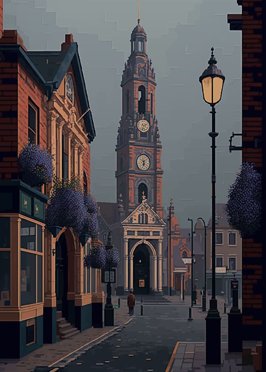 'Goole Town Pixel art' Poster, picture, metal print, paint by M Art ...