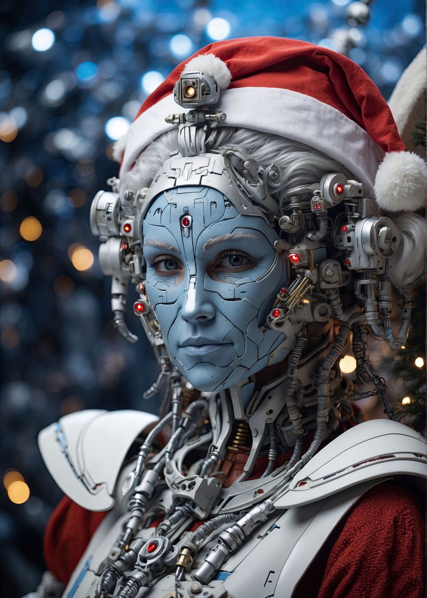 'Robotic Mrs Claus' Poster, picture, metal print, paint by LP Design ...