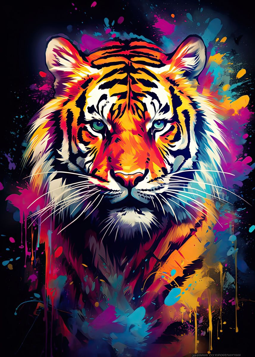 'Tiger Graffiti Mural' Poster, picture, metal print, paint by Senja ...