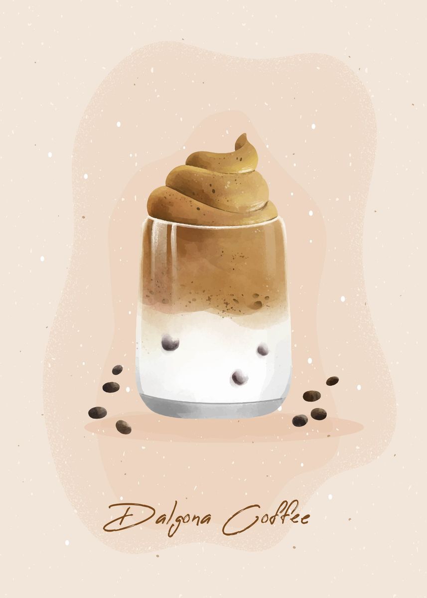 'Dalgona Coffee' Poster, picture, metal print, paint by Lardis Art ...